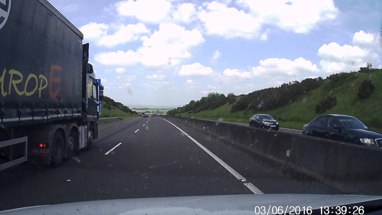 Aftermath of a crash on the M8 northbound