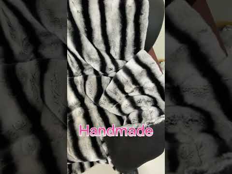 Chinchilla Rex Rabbit Blanket Real Rex Rabbit Fur Throw Factory OEM Luxury fur blanket Bedcover Rabb