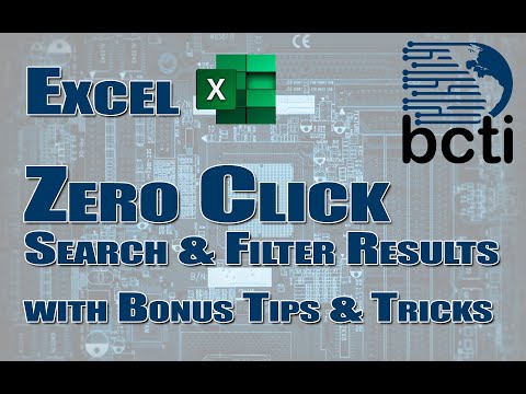 Microsoft Excel - Zero Click Search & Filter Results