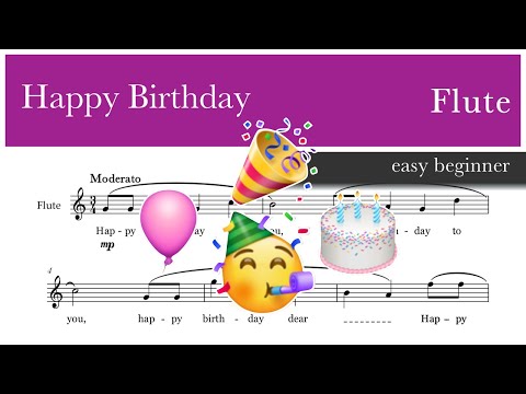 Happy Birthday – Flute sheet music – Easy Beginner