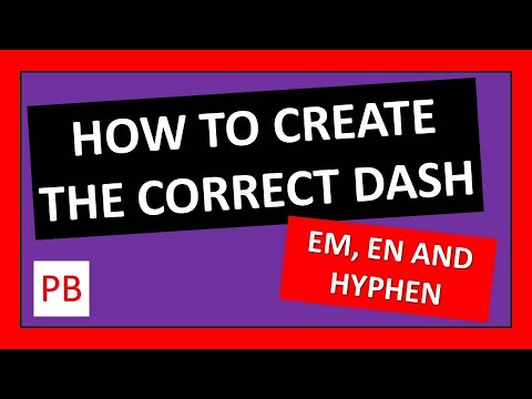 Creating Dashes: Keyboard Shortcuts