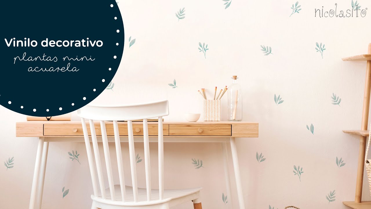 Vinilo decorativo plantas mini acuarela