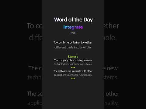 What Does 'Integrate' Mean? #integrate #wordoftheday #improveyourvocabulory