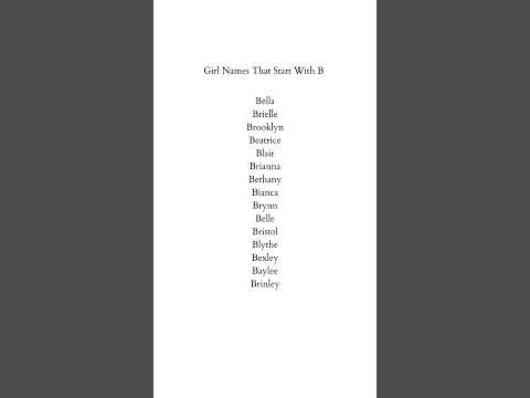 Girl names that start with b #music #abba #80smusic #names #english #girlnames #abbaparty