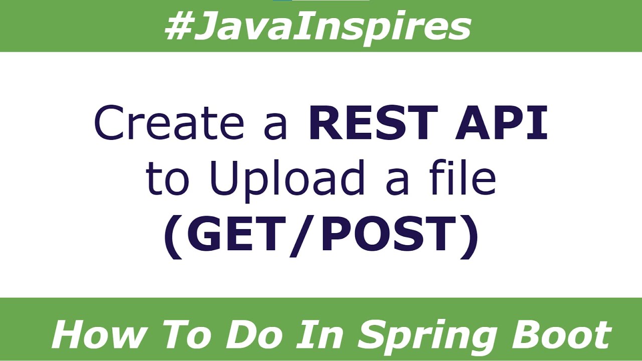 How To Upload A File Using Spring Boot REST API | Java Inspires