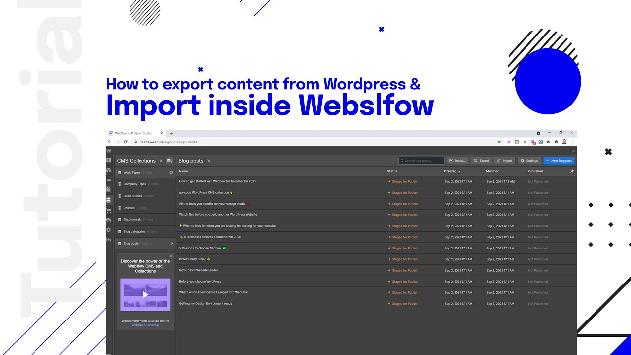 How to export from Wordpress to Webflow