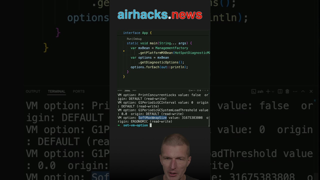 How To Set A JVM Option Via API? #java #shorts #coding #airhacks