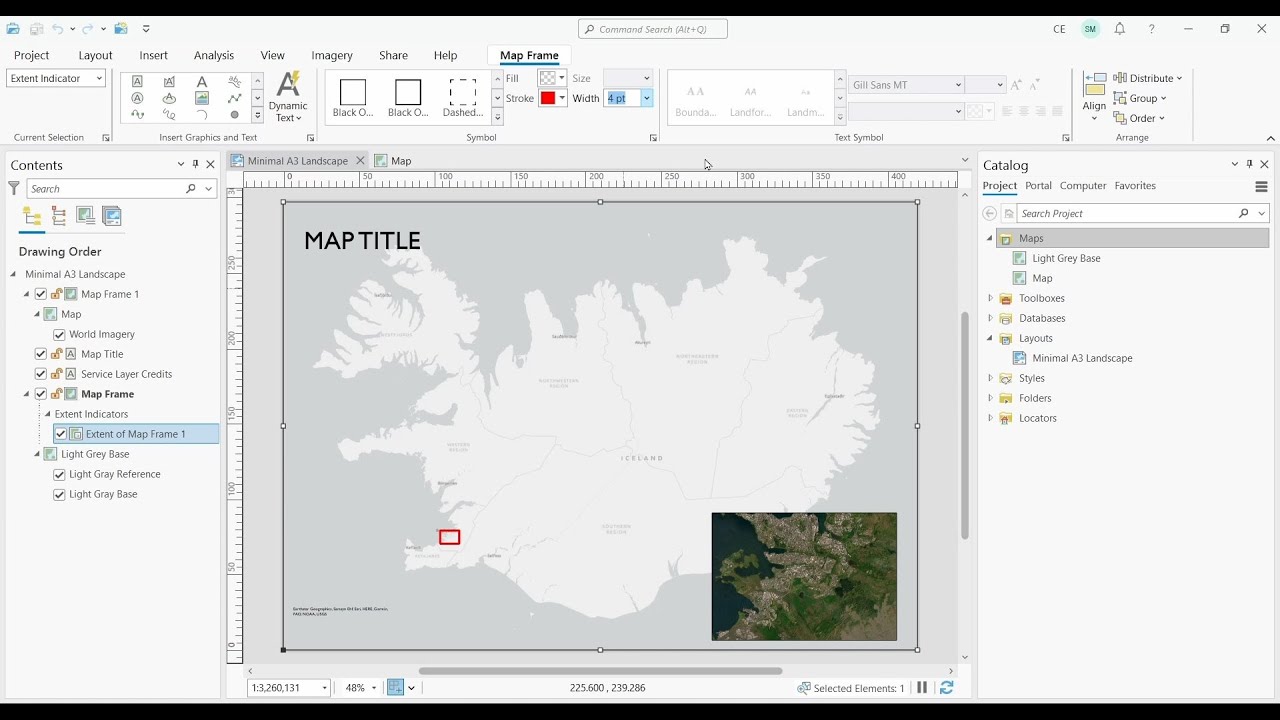 Inset Maps and Extent Indicators in ArcGIS Pro