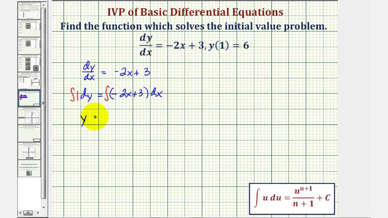 Ex: Solve a Basic Initial Value Problem (Linear)