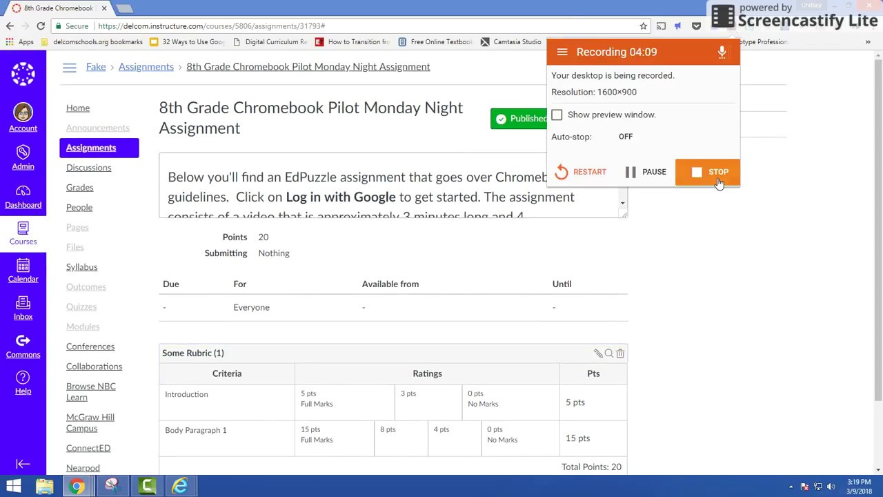 Creating Rubrics in Canvas