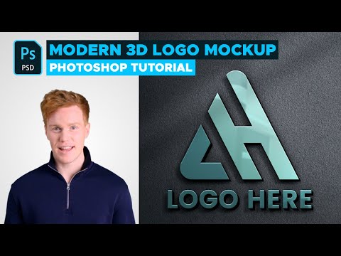 Modern 3D Logo Mockup on Black Wall