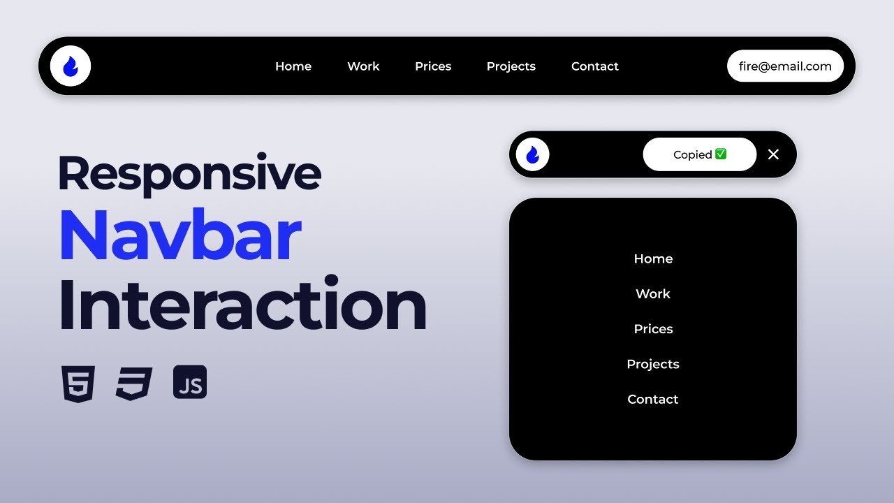 Responsive Navbar Interaction Using HTML CSS JavaScript
