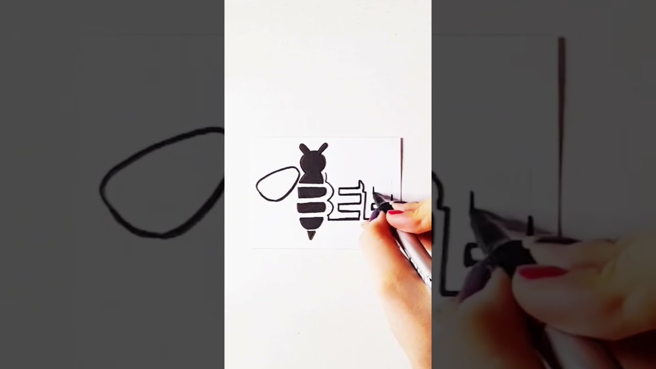 How to design a Bee logo?🐝🌼#shorts #animals