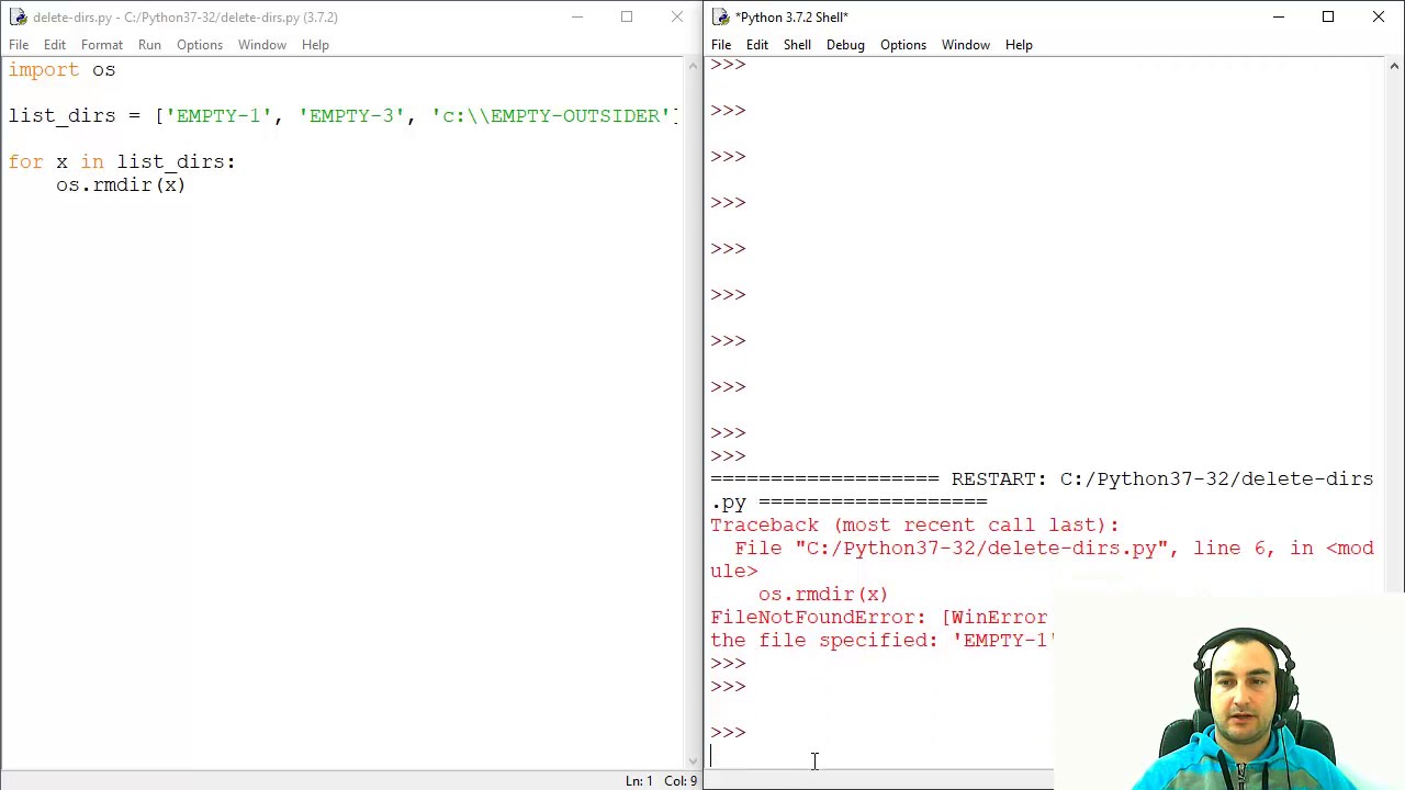 How To Delete Multiple Empty Folders from List with Python
