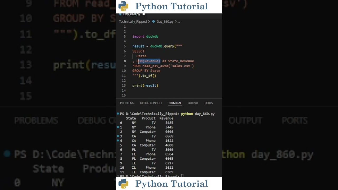 Aggregating Data With DuckDb | Python Tutorial