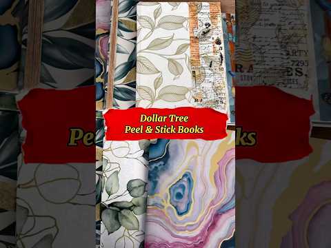 Dollar Tree Peel & Stick Book Covers #diy #junkjournal #peelandstick #wallpaper #dollartreediy #art