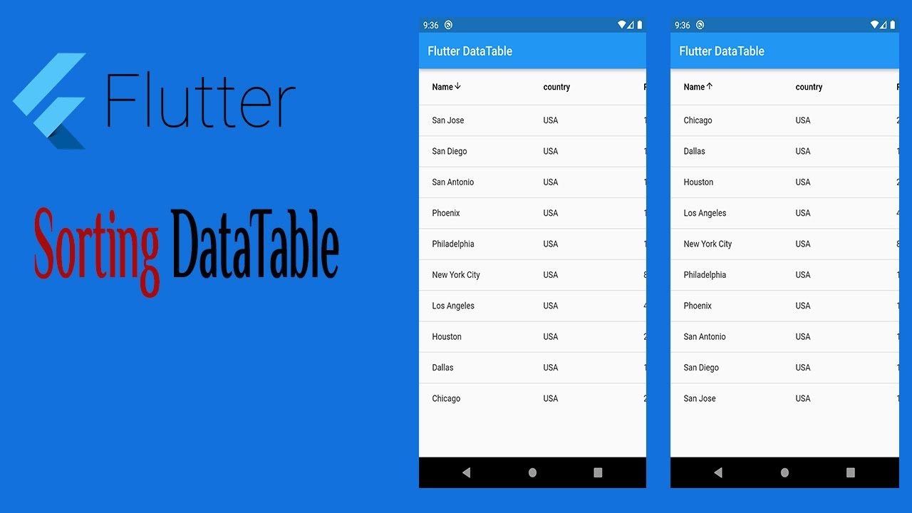 20- Flutter Sorting DataTable