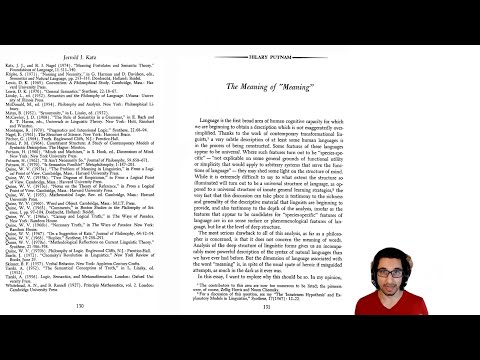 Let's Read! Hilary Putnam, 1975, "The Meaning of 'Meaning'"
