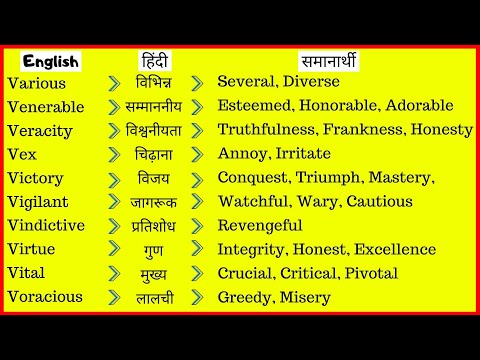 #50 | Synonyms List | Synonyms Meaning in Hindi | English Vocabulary | Most Important Synonym