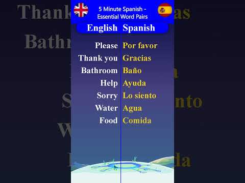 5 Minute Spanish - Como se dice ? Essential Word Pairs for Everyday Spanish Language Learners