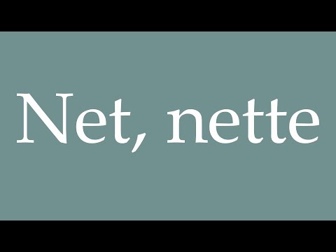 How to Pronounce ''Net, nette'' (Net) Correctly in French