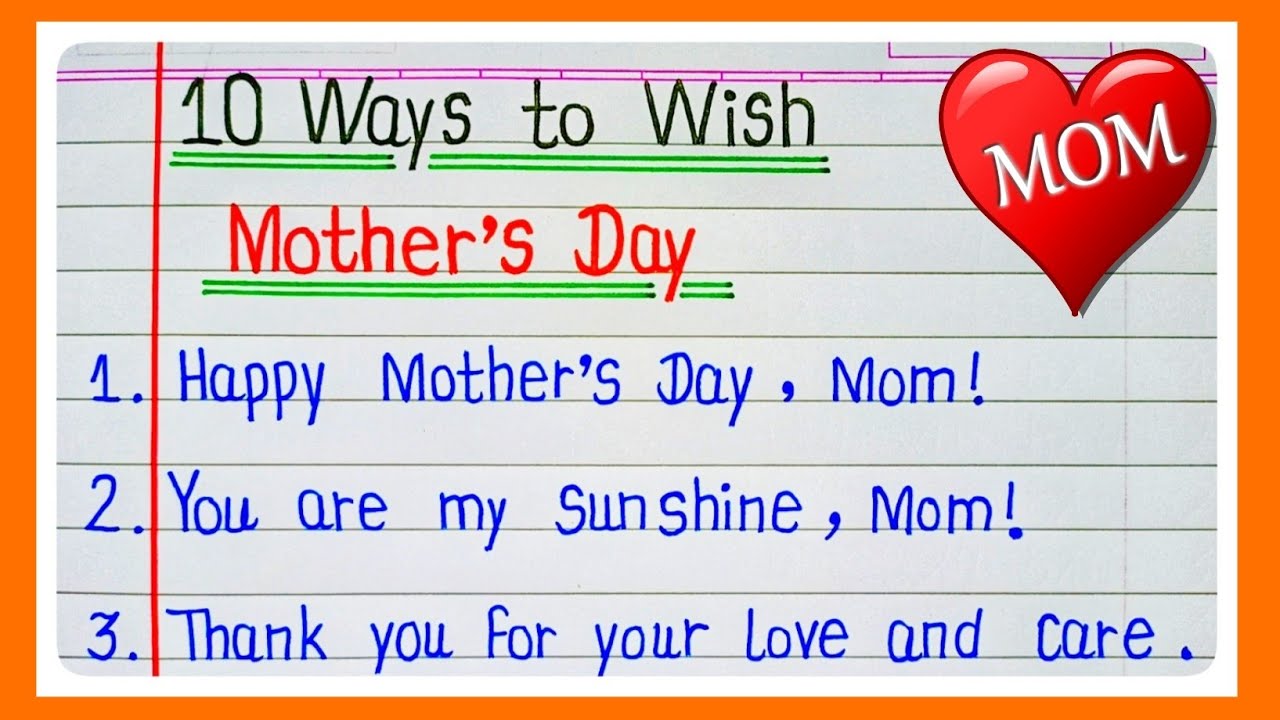 Happy Mother's Day Wishes 💖 || mother's day wishes messages | Short Lines to Say Thank You Mom
