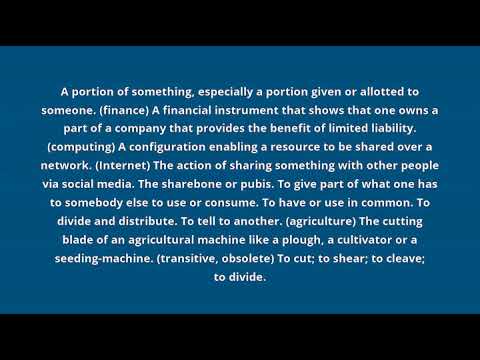 what is the meaning of share