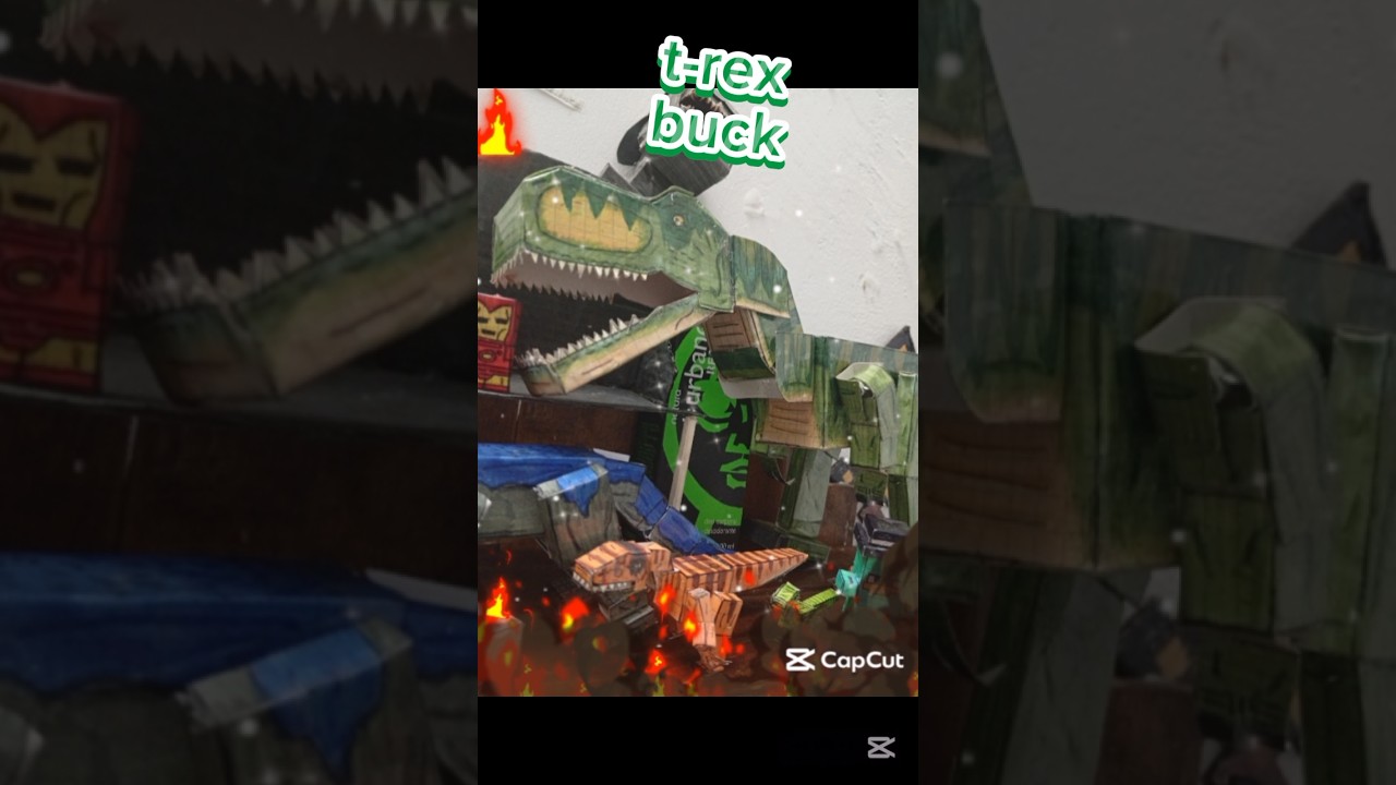cómo hacer un papercraft del t-rex buck parte final🦖🦖🤩 #papercraft#jurassicparck#jurassicworld#dino