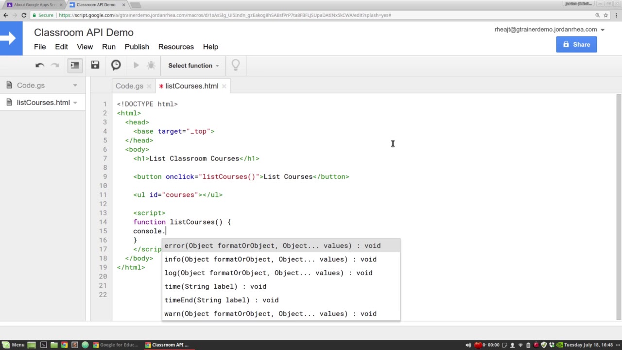 Deploying a Google Apps Script Web Application PART 1