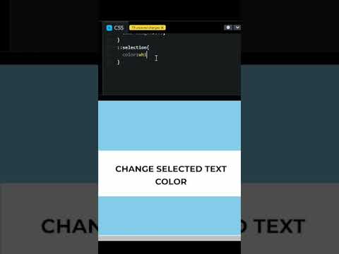 How to Change Selected Text colour in CSS #coding #css #trending #shorts