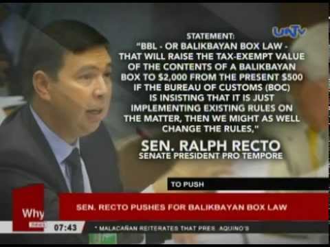 Sen. Recto pushes for Balikbayan Box Law