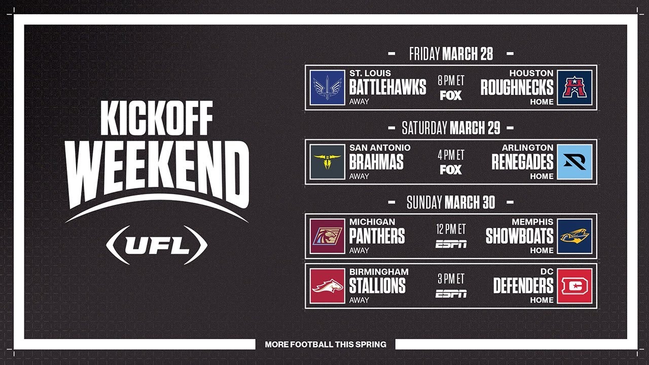2025 UFL Schedule Is Here - More Football This Spring!