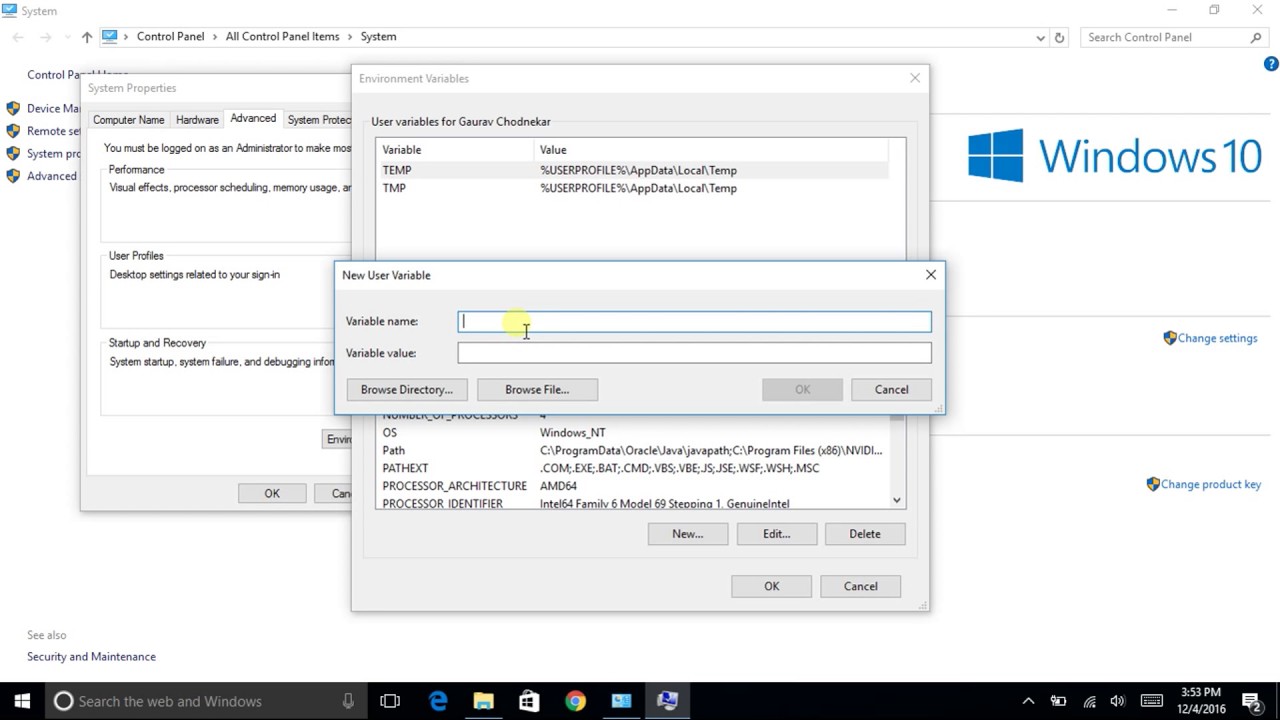 How to set path and classpath variables for java