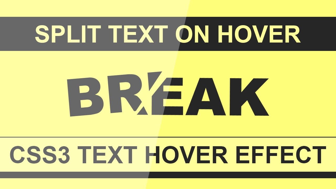 Split Word On Hover - Html5 Css3 Hover Effect - Pure CSS Tutorial
