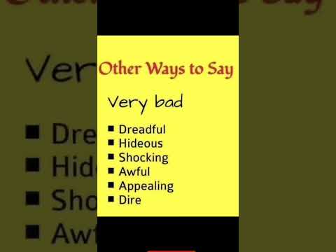 Other Ways to Say "Very bad" #english #shorts #short #synonyms