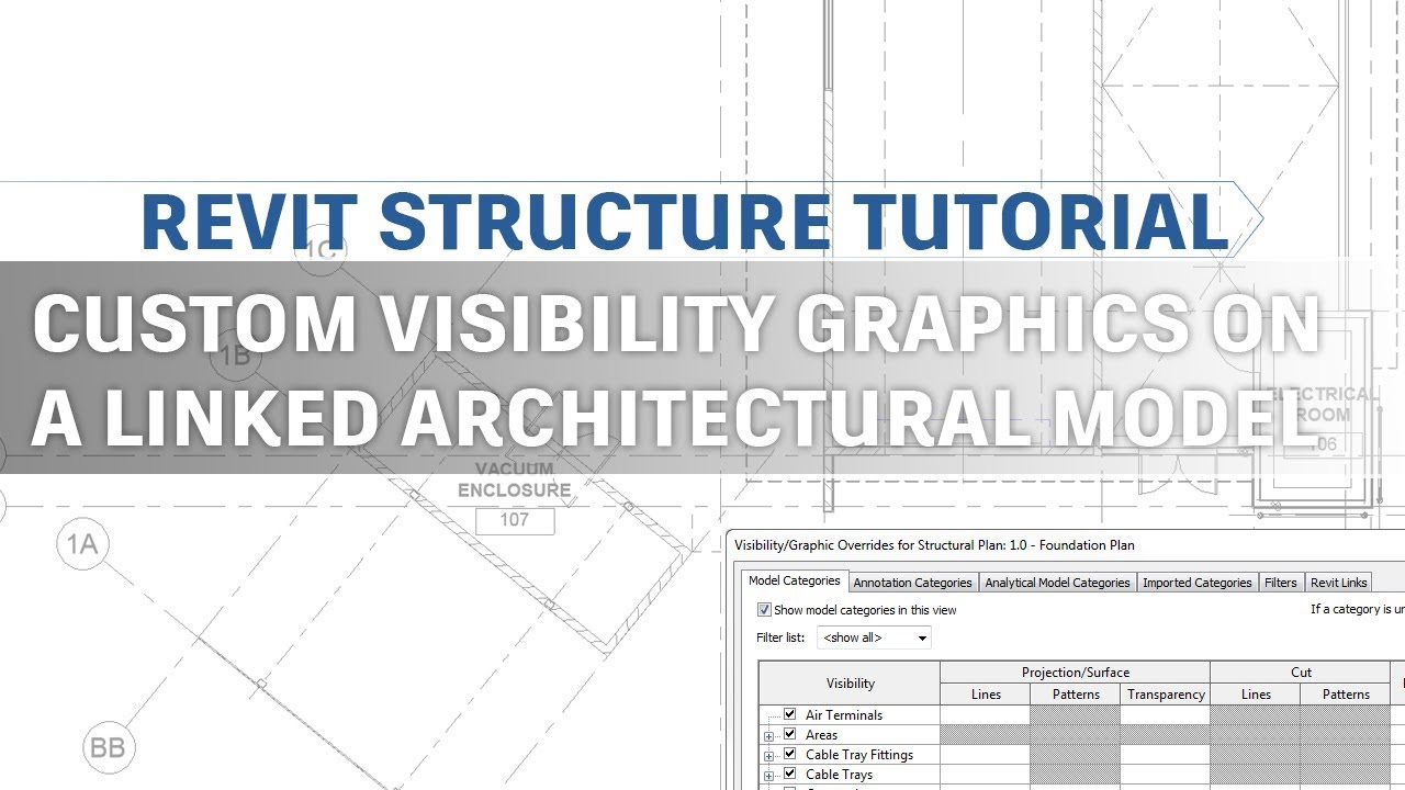 Revit Structure Tutorial - Custom Visibility Graphics on a Linked Architectural Model