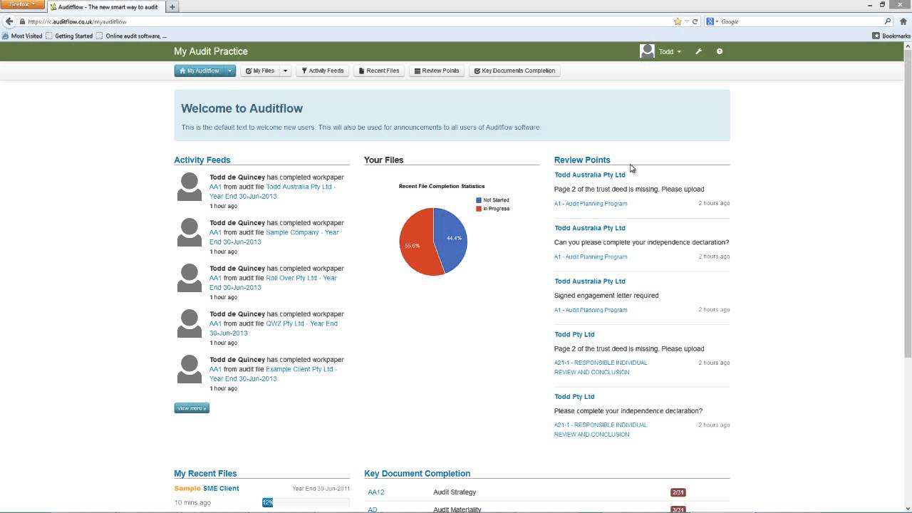 My Auditflow - Overview