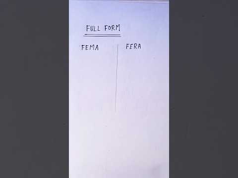 Full Form of FEMA and FERA . # shorts#