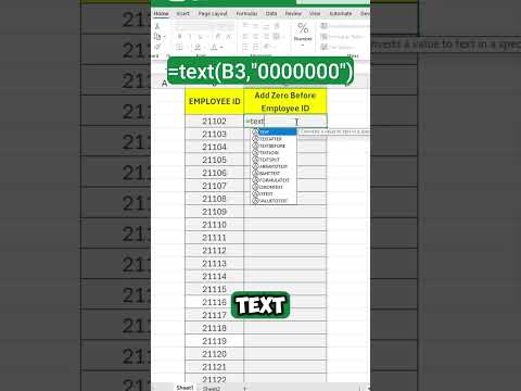 How to Add Zero Before Employee ID in Excel! [2024]