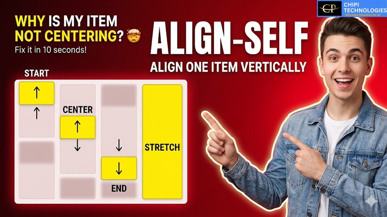 CSS Grid Practical Tutorial in Hindi | Align Self - Session - 13 - ChiPi Technologies