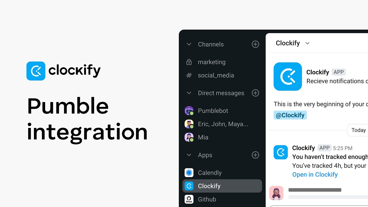 Pumble Integration | Clockify Tutorial (2025)