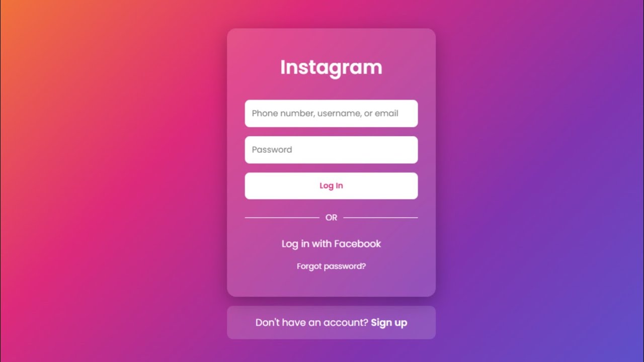 Instagram Login Page Clone | HTML CSS Full Tutorial 2026 !