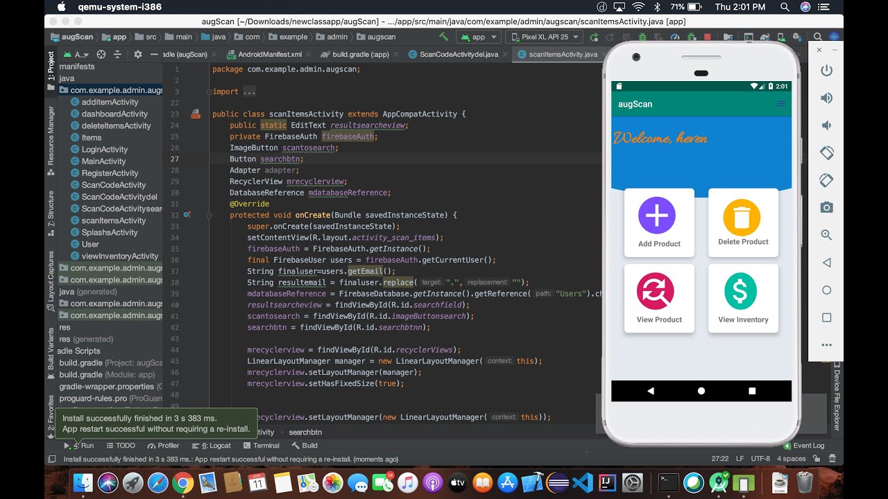 Inventory Management Mobile Application || Barcode QrCode Scanner || Firebase Datatbase