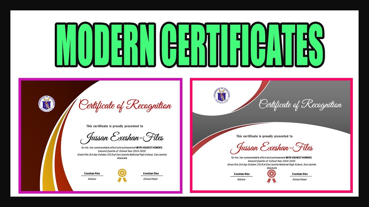 Modern Certificate Templates