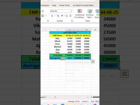 Average formula #excel