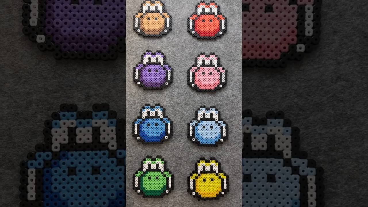 Yoshi from Super Mario! These perler bead coasters are perfect to tell your glasses apart! 🍹🍄💚🎮