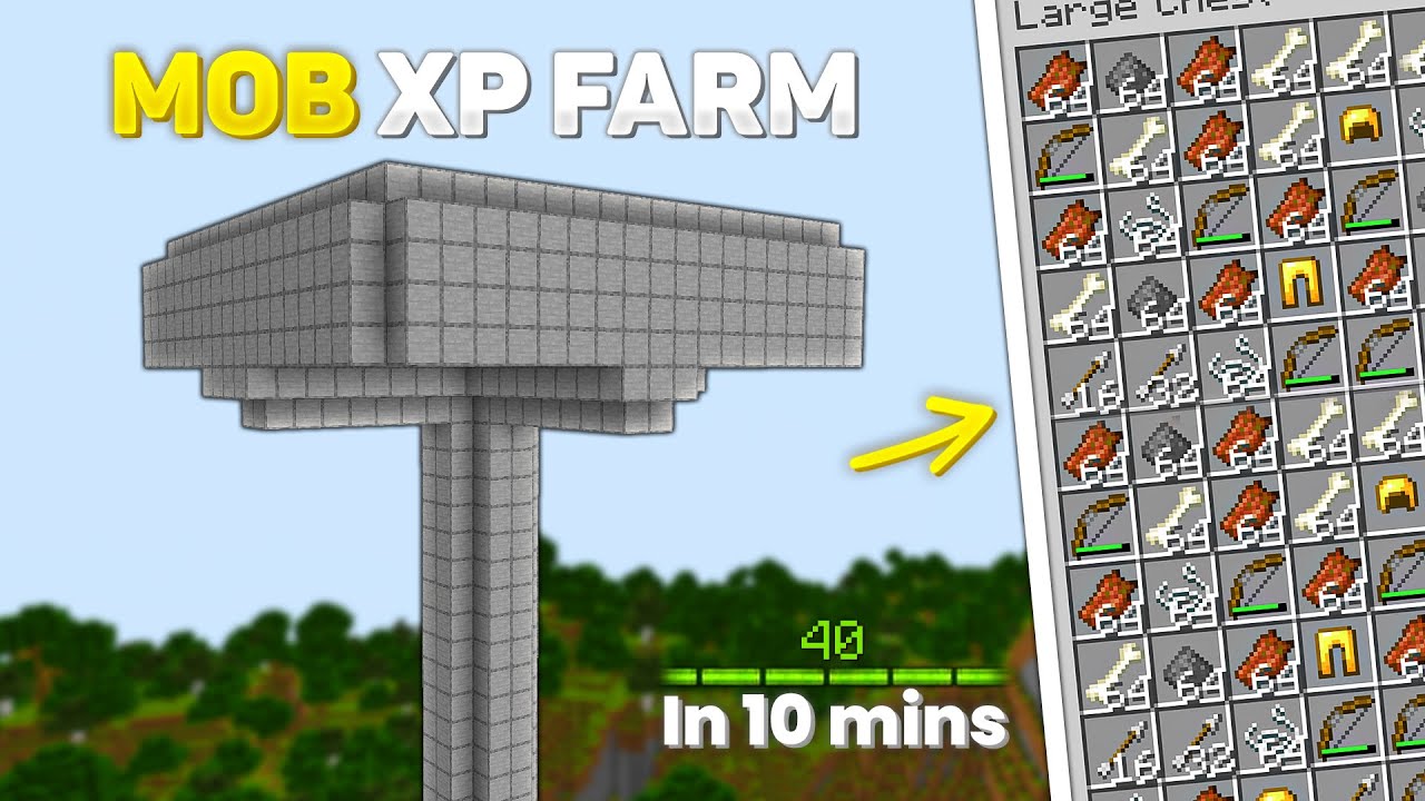 Easy Mob XP Farm Tutorial Minecraft 1.21! (Without Mob Spawner) | mob ...