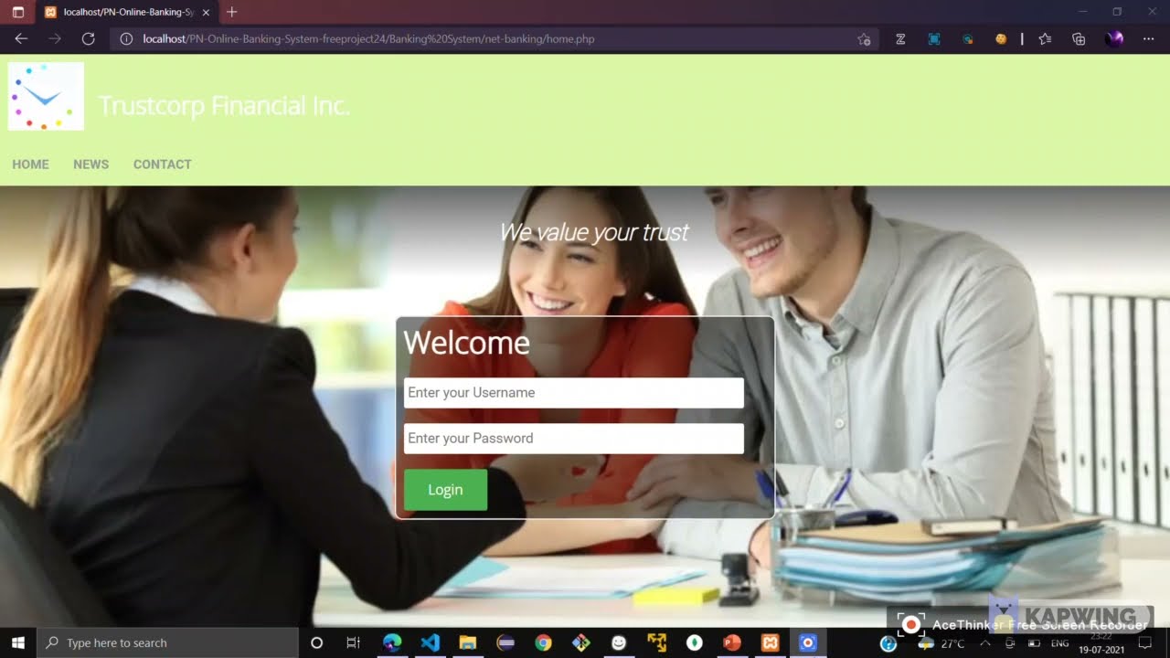 GRIP TASK 1 : Basic Banking System Website #GRIPJULY21 #TheSparksFoundation