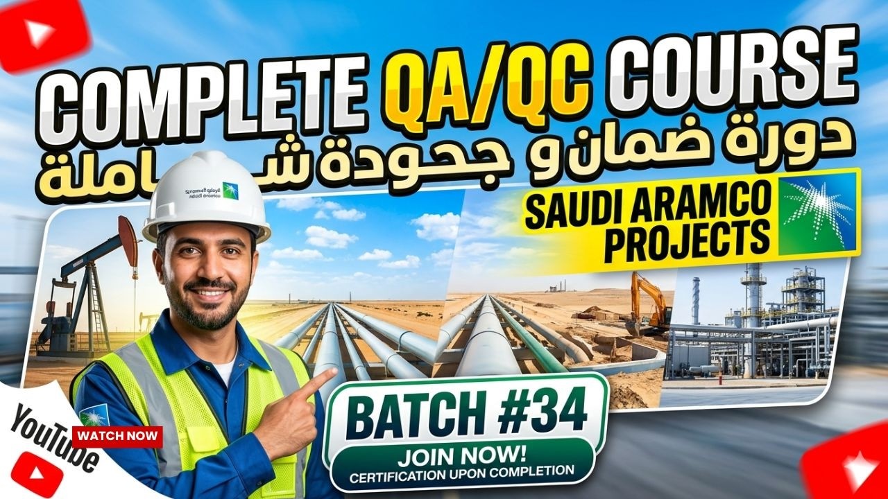 QA/QC Training Series: Saudi Arabian Standards & Aramco Requirements (Batch 34)