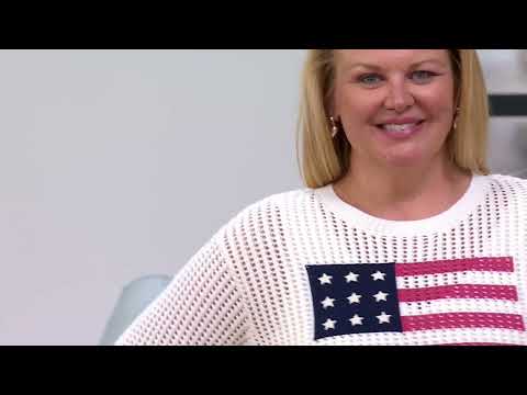Joan Rivers American Flag Cotton Sweater on QVC